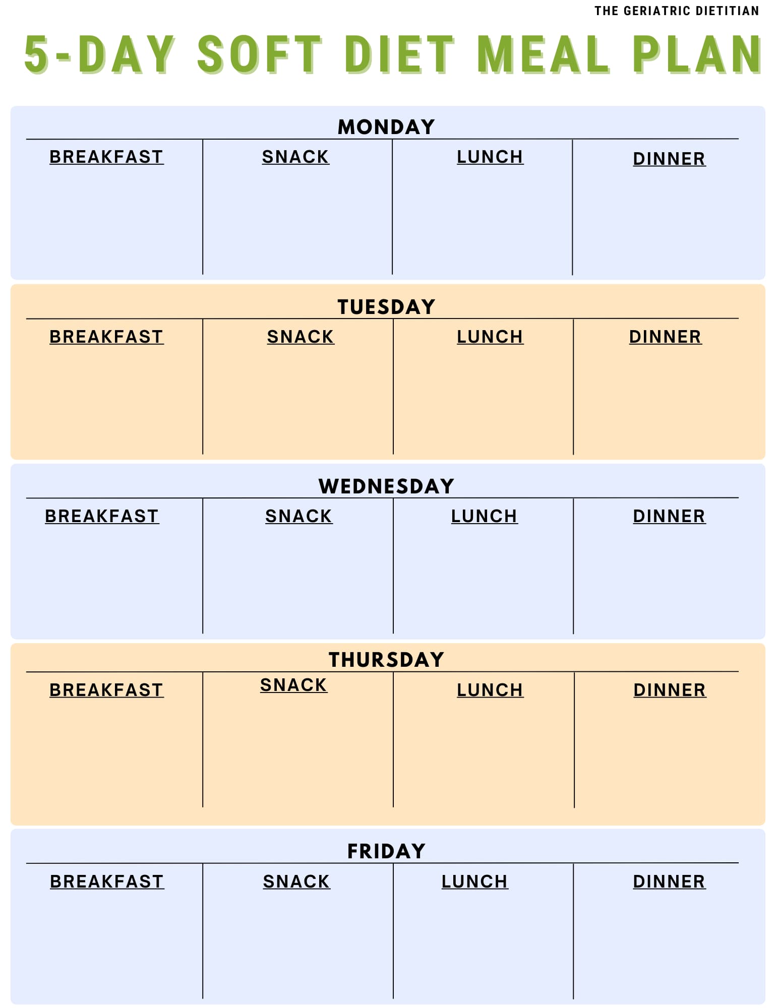 Simple Soft Diet Meal Plan [Free PDF] - The Geriatric Dietitian